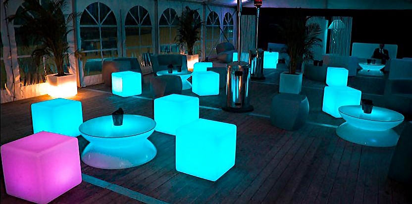LED Furniture Hire | LED Dance Floor Hire Surrey | Poseur Table Hire